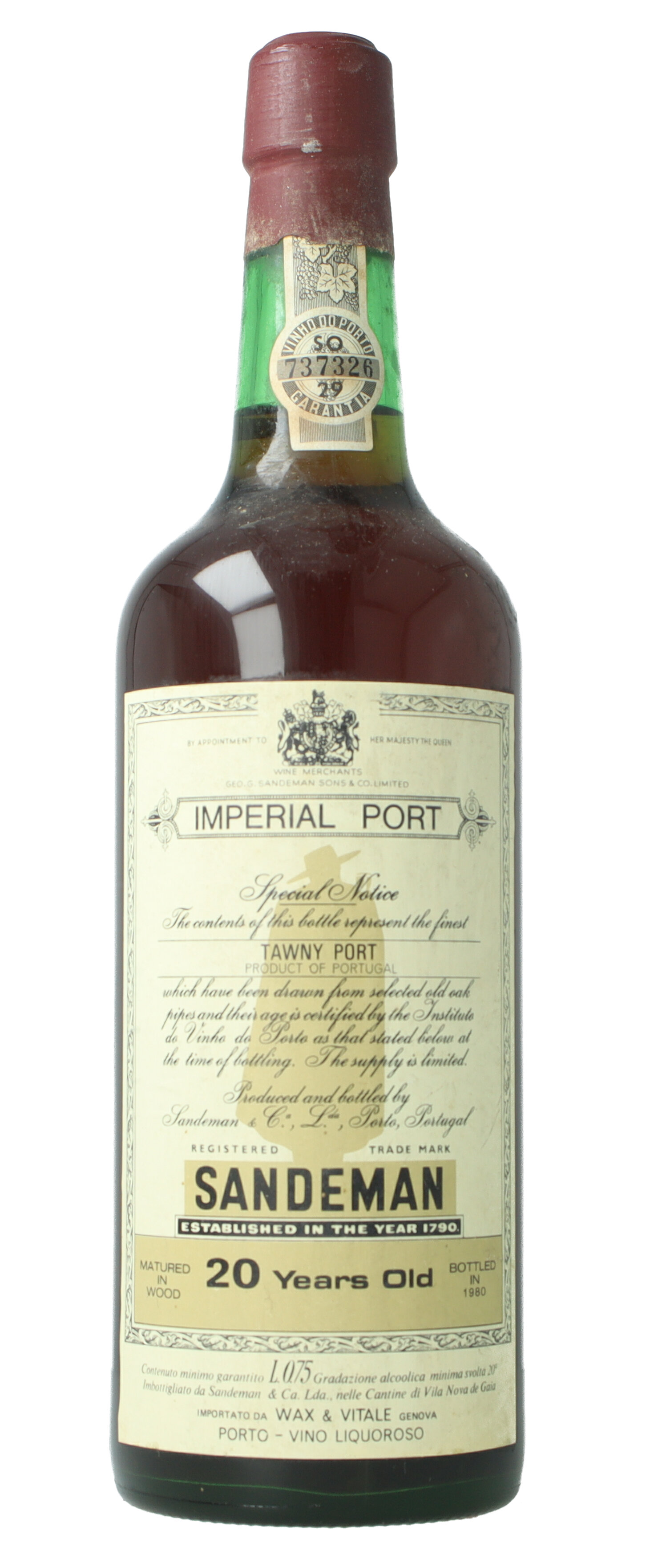 Sandeman Tawyne Porto wine 20 year Old - Bot.70's-80's 75cl 20% ...