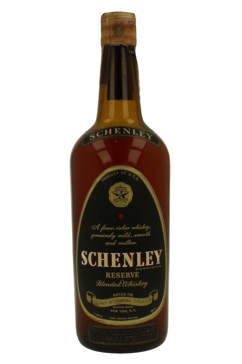 SCHENLEY Reserve Bot. 50/60's 75cl 43% OB - - Products - Whisky Antique ...