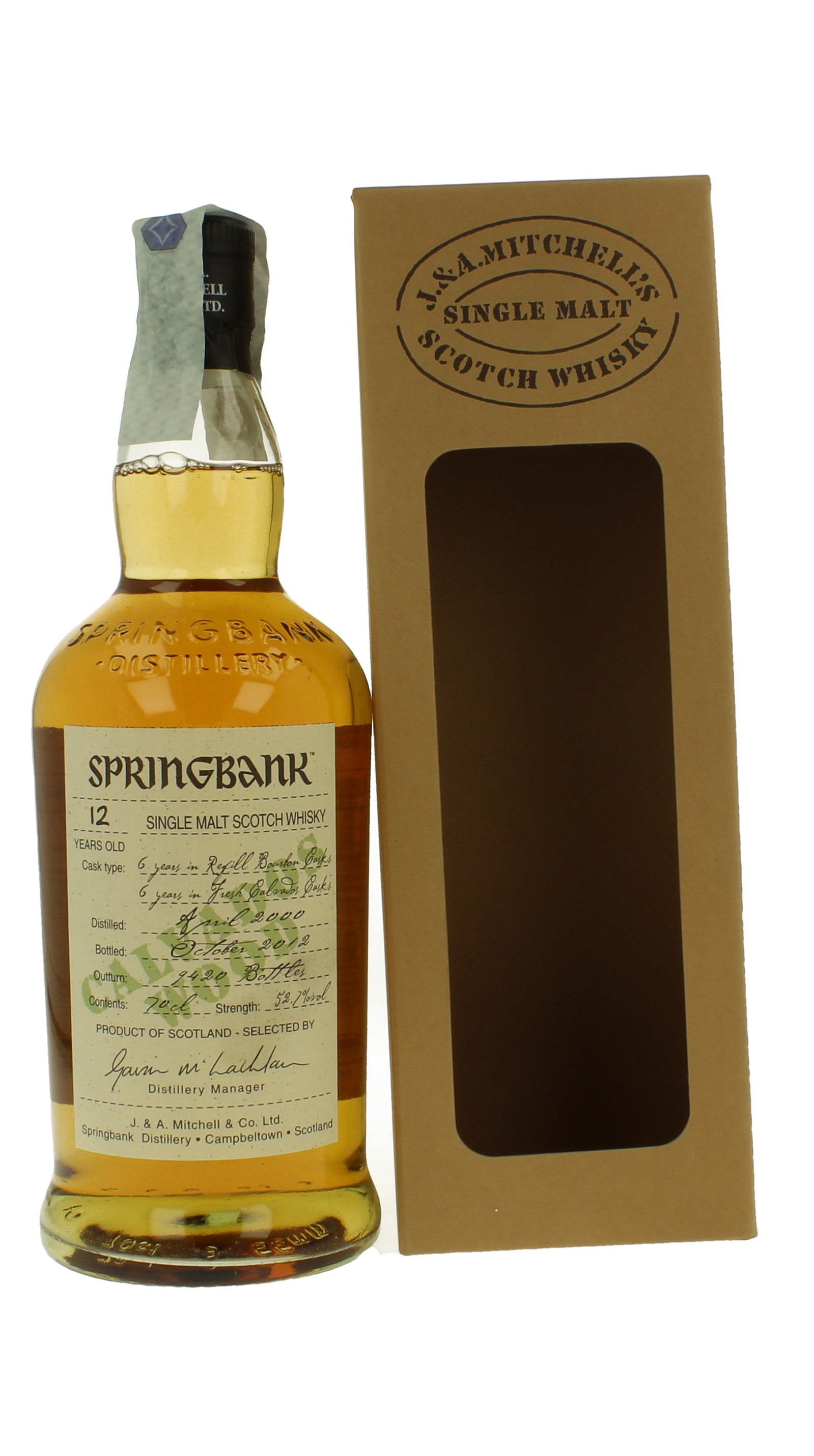 SPRINGBANK 12 years old 2000 2012 70cl 52.7% OB-Calvados Wood ...