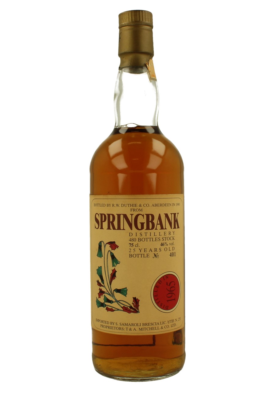 Springbank Campbeltown Scotch Whisky 25yo 1965 75cl 46% Samaroli ...