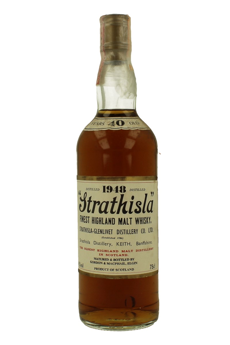 STRATHISLA 40 years old 1955 Bot 80's 75cl 40% Gordon MacPhail ...