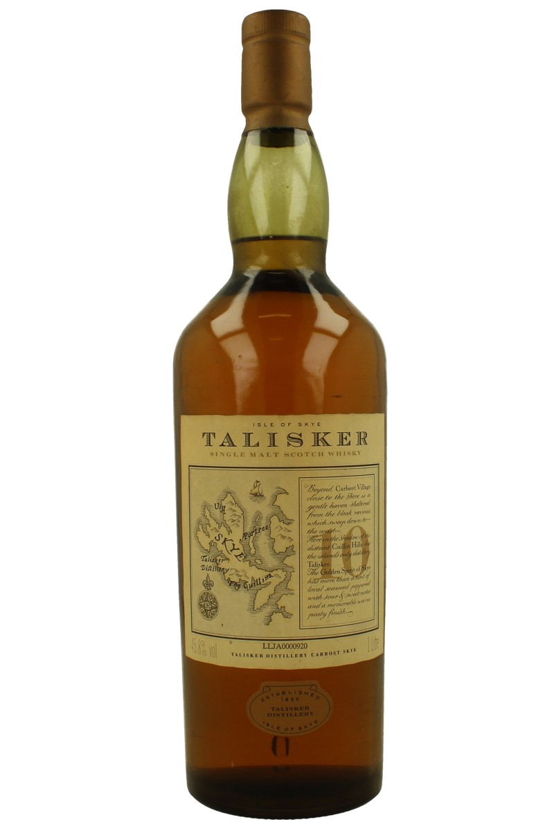 TALISKER 10yo BOTTLED IN THE 90'S EARLY 2000 100cl 45.8 % NO Box ...