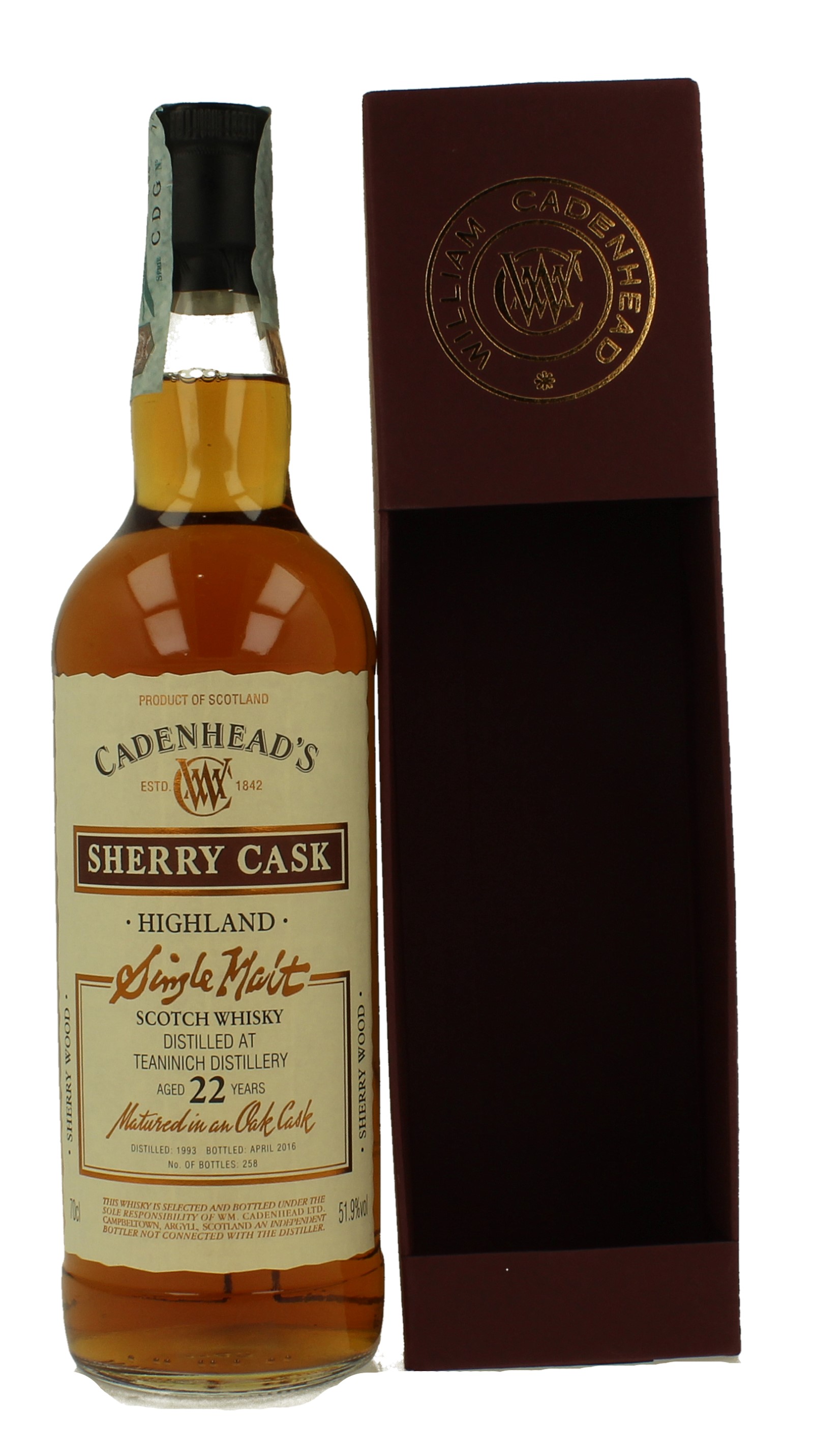 TEANINICH 22 Years old 1993 2016 70cl 51.9% Cadenhead's - SHERRY CASK - Products - Whisky ...
