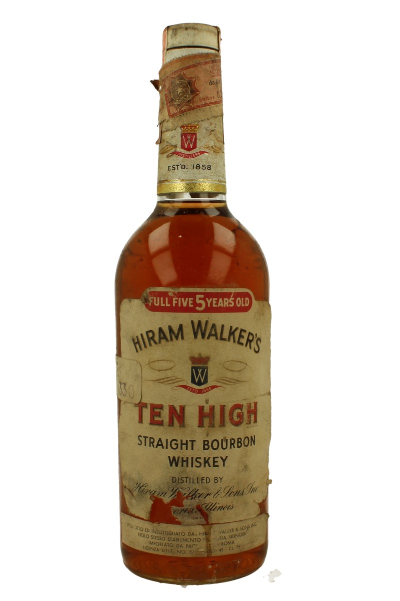 TEN HIGH Straight Bourbon Whiskey Bot. 60's 75cl 43% Hiram Walker ...