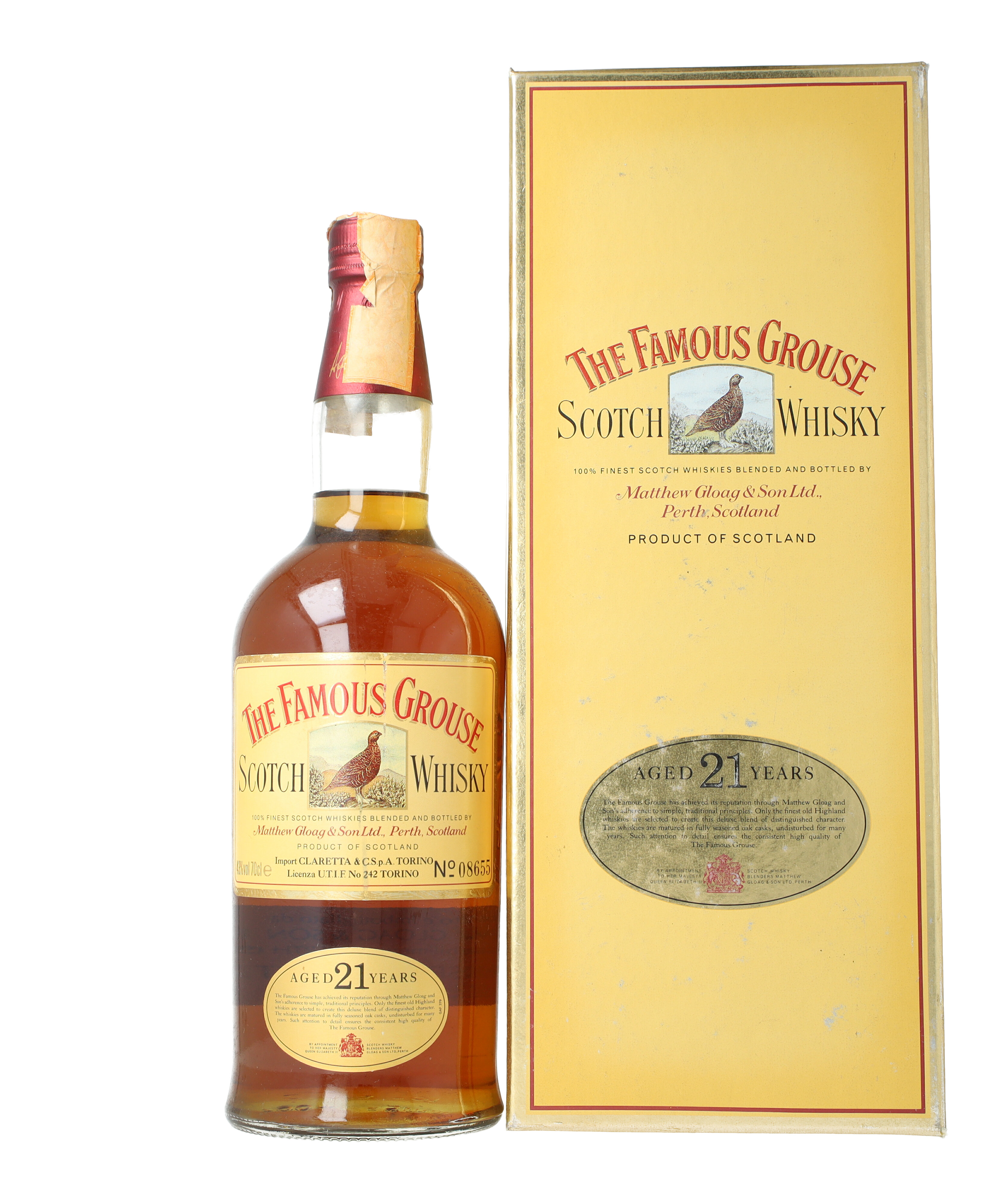 THE FAMOUS GROUSE Malt Whisky 21 years Old - Bot. in The 90's 70cl 43% ...