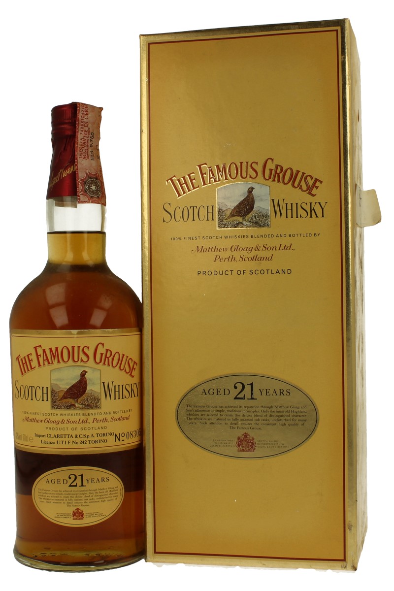 THE FAMOUS GROUSE Whisky 21yo Bot.Late 90's early 2000 70cl 43% Matthew ...