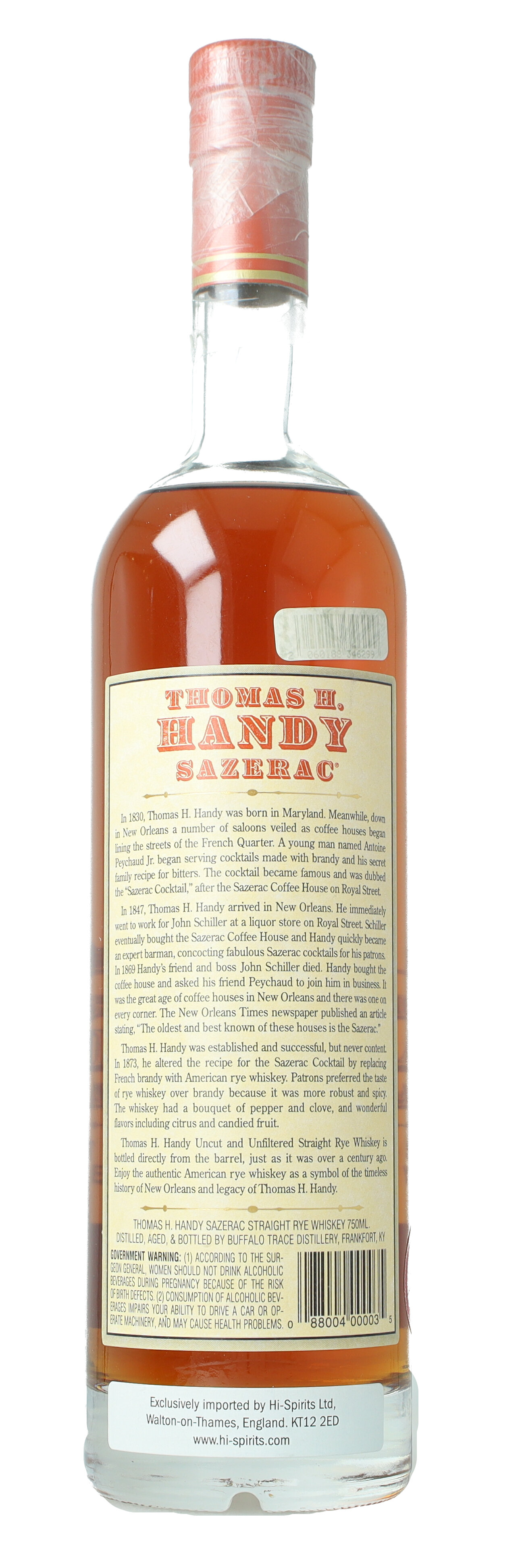 Thomas Handy Sazerac Kentucky Straight Rye Whiskey bottled 2016 75cl 63 ...
