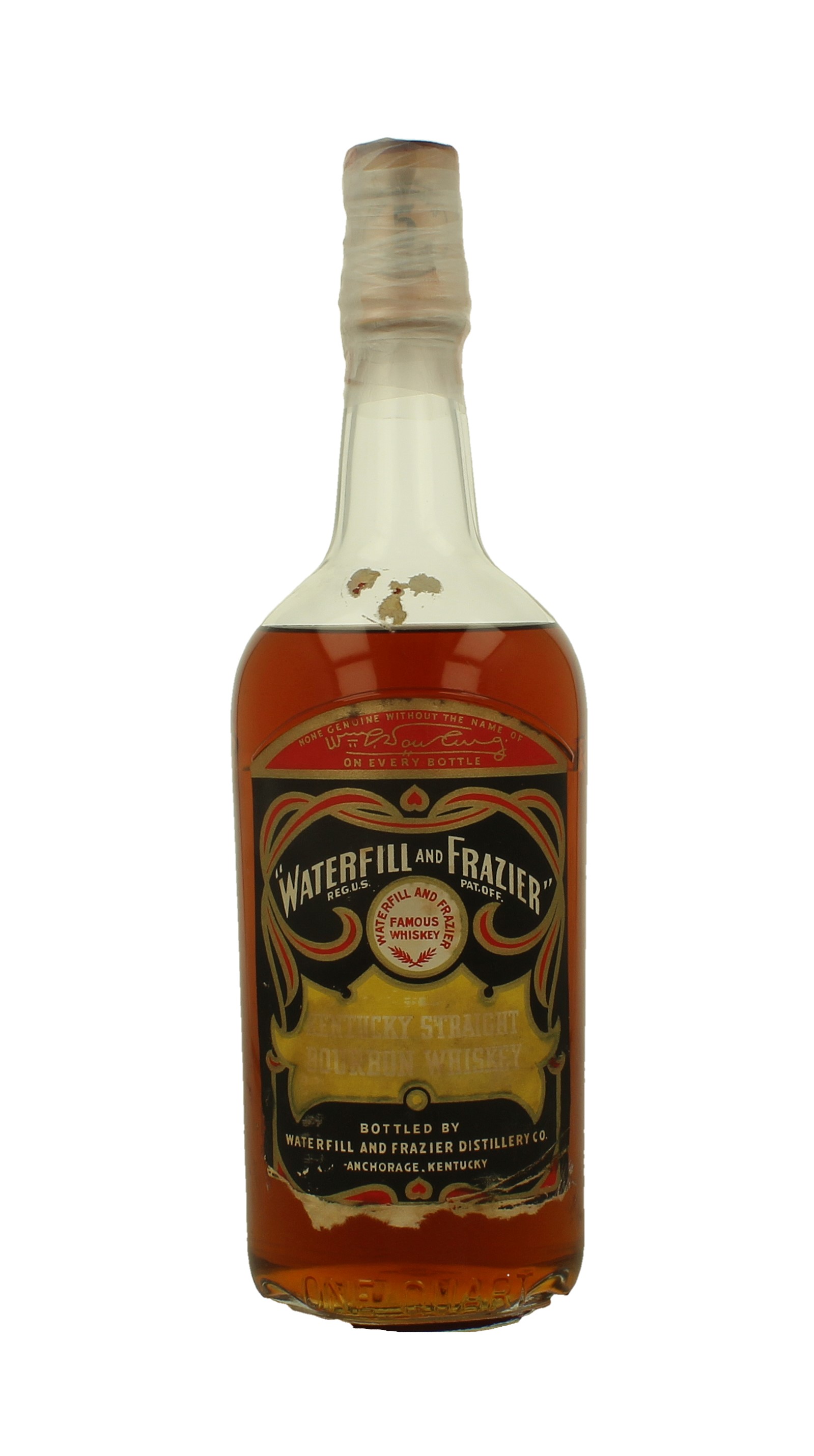 Waterfill & Frazier Kentucky Straight Bourbon Whiskey Bot.1950's one ...