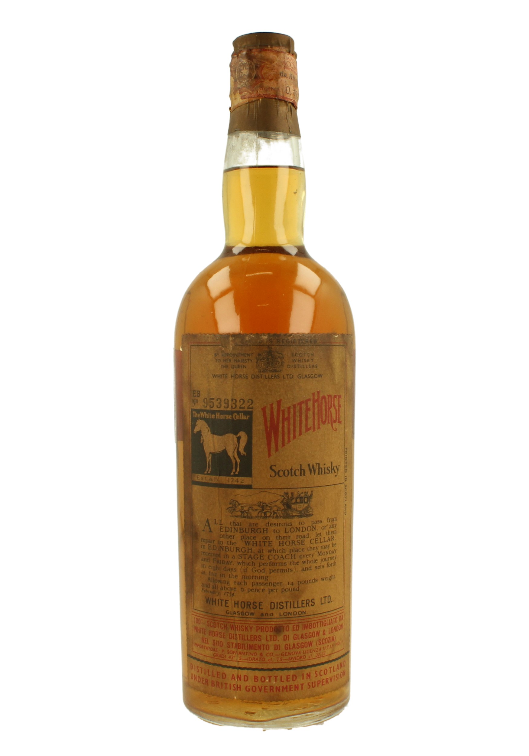 WHITE HORSE Spring Cap Bot.60's 75cl 43 % - Blended - Products - Whisky ...